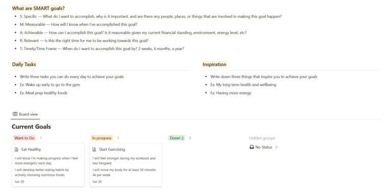 Notion Templates To Organize Your Goals, Work, Hobbies and More ...